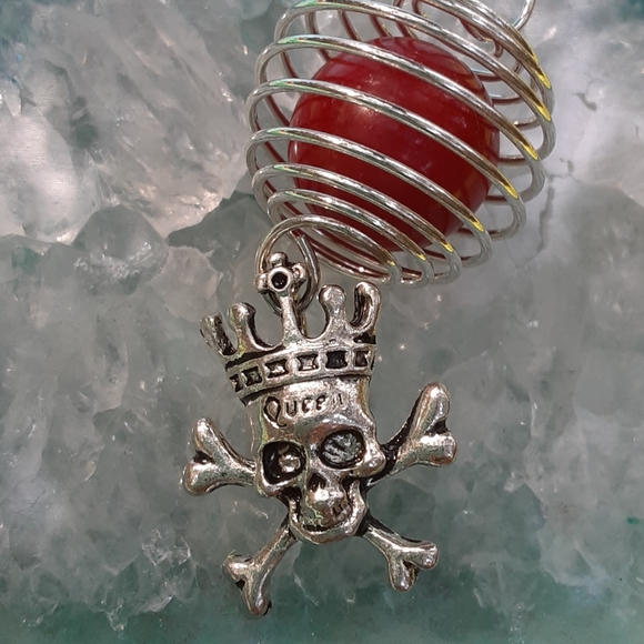 Jewelry | Queen Skull With Crown Cage Charm Silver Finishe | Poshmark